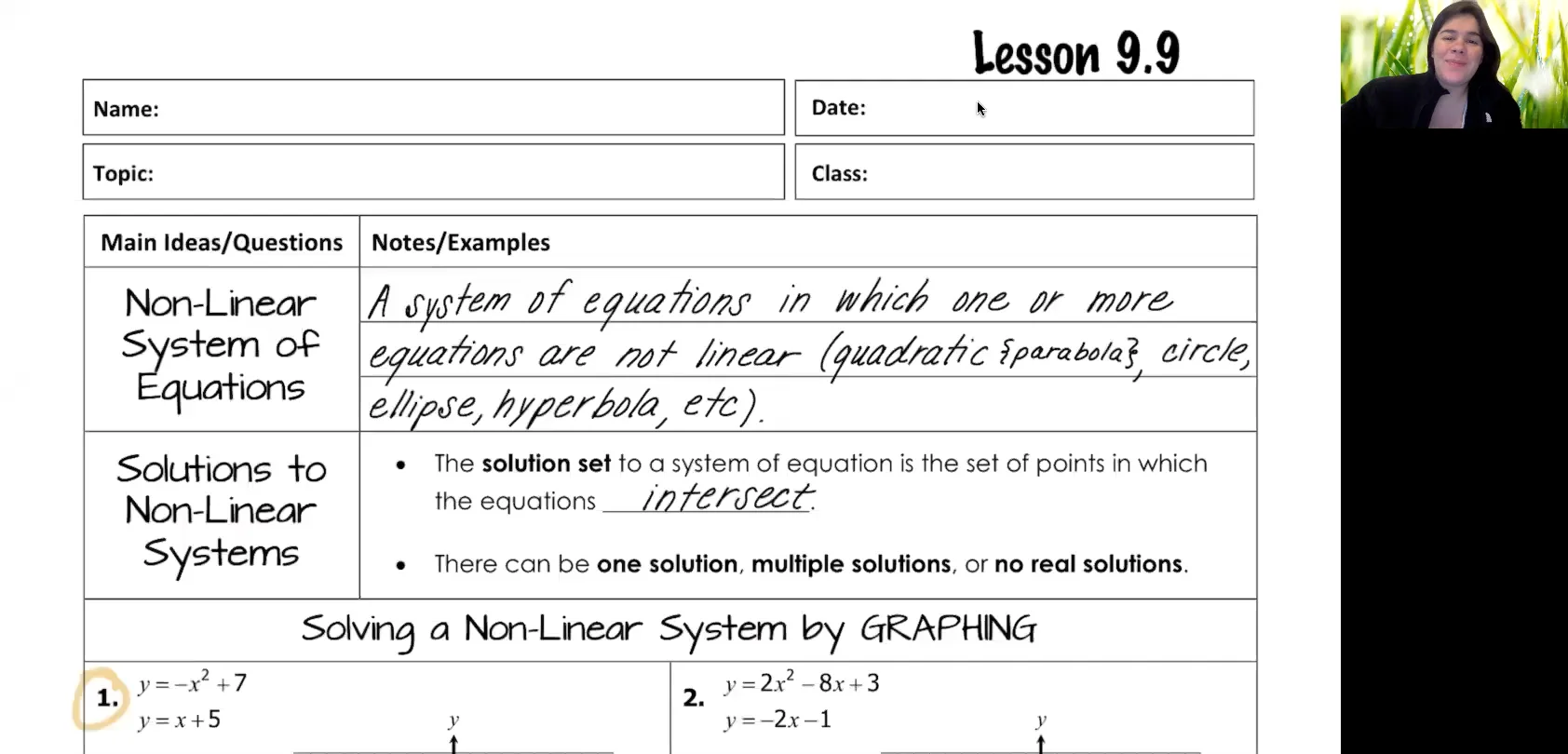 Algebra 2 - Lesson 9.9 Class Recording on Vimeo