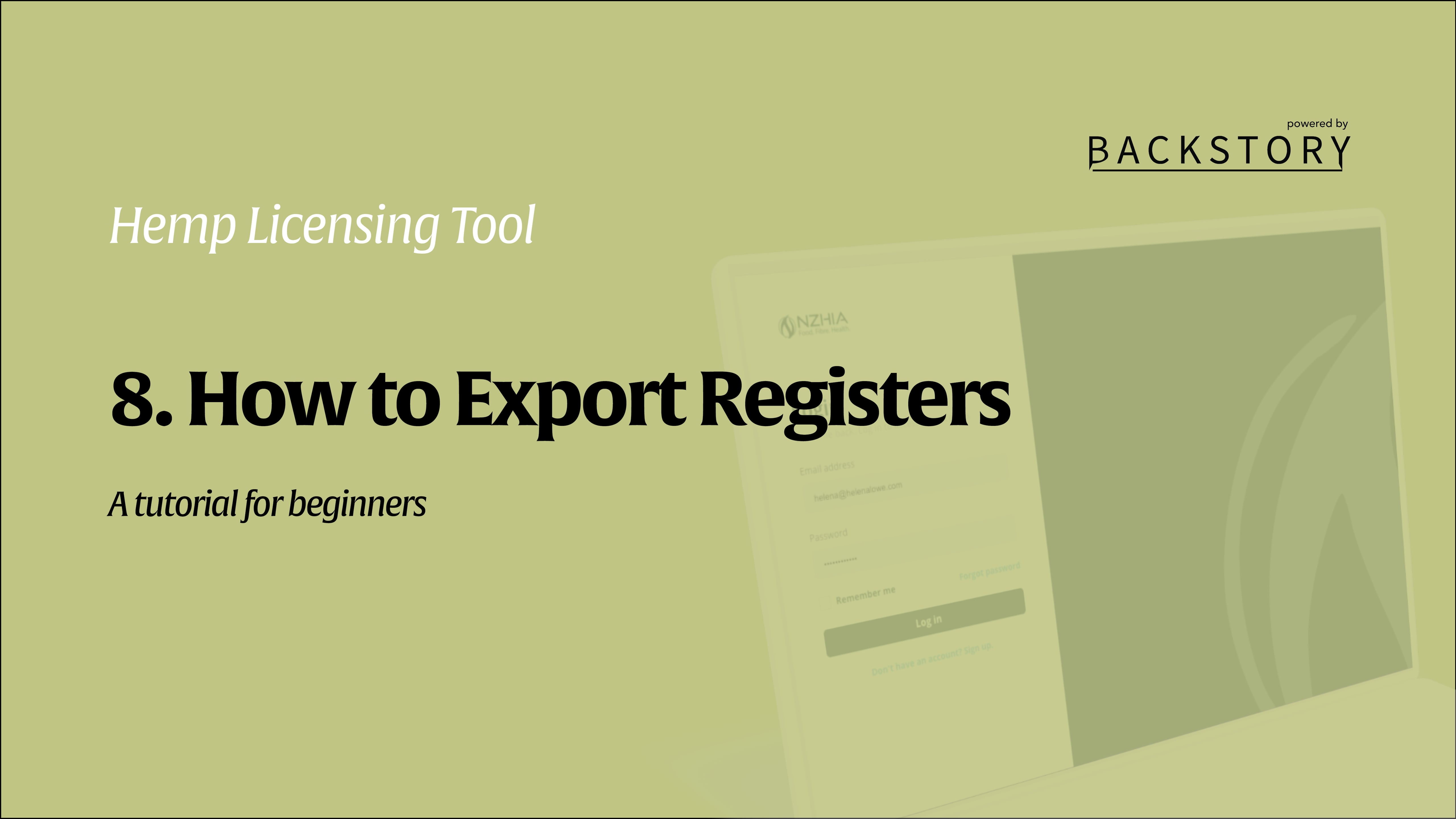 Hemp Licensing Tool | Exporting A Register on Vimeo