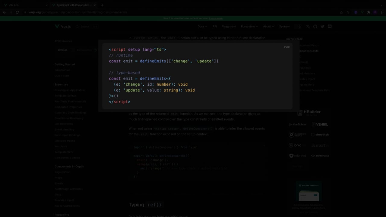 Typing Component Events - A Vue.js Lesson From our Vue.js Course:... Typing Component Events - A Vue.js Lesson From our Vue.js Course:...