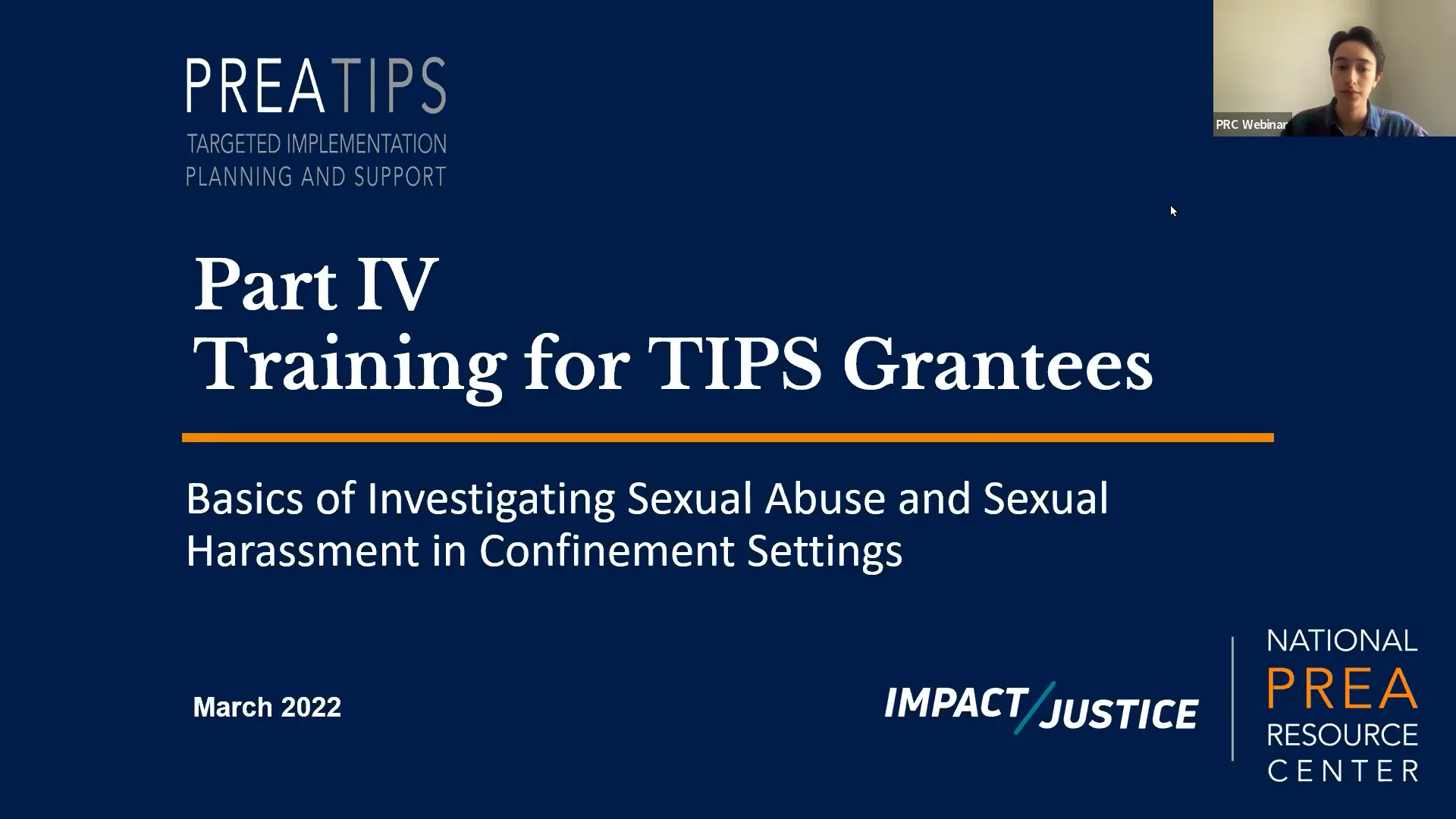 PREA TIPS Specialized Investigations Webinar Series -- Part 4 [FIRST ...