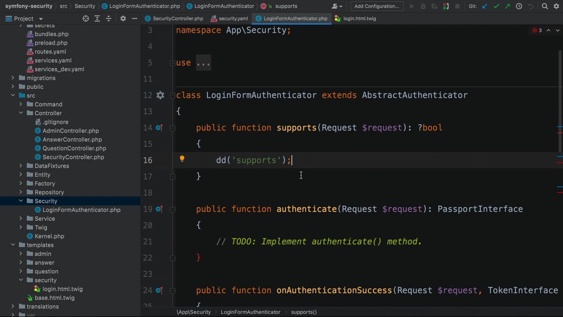 Challenge #1 for Authenticator & The Passport | SymfonyCasts