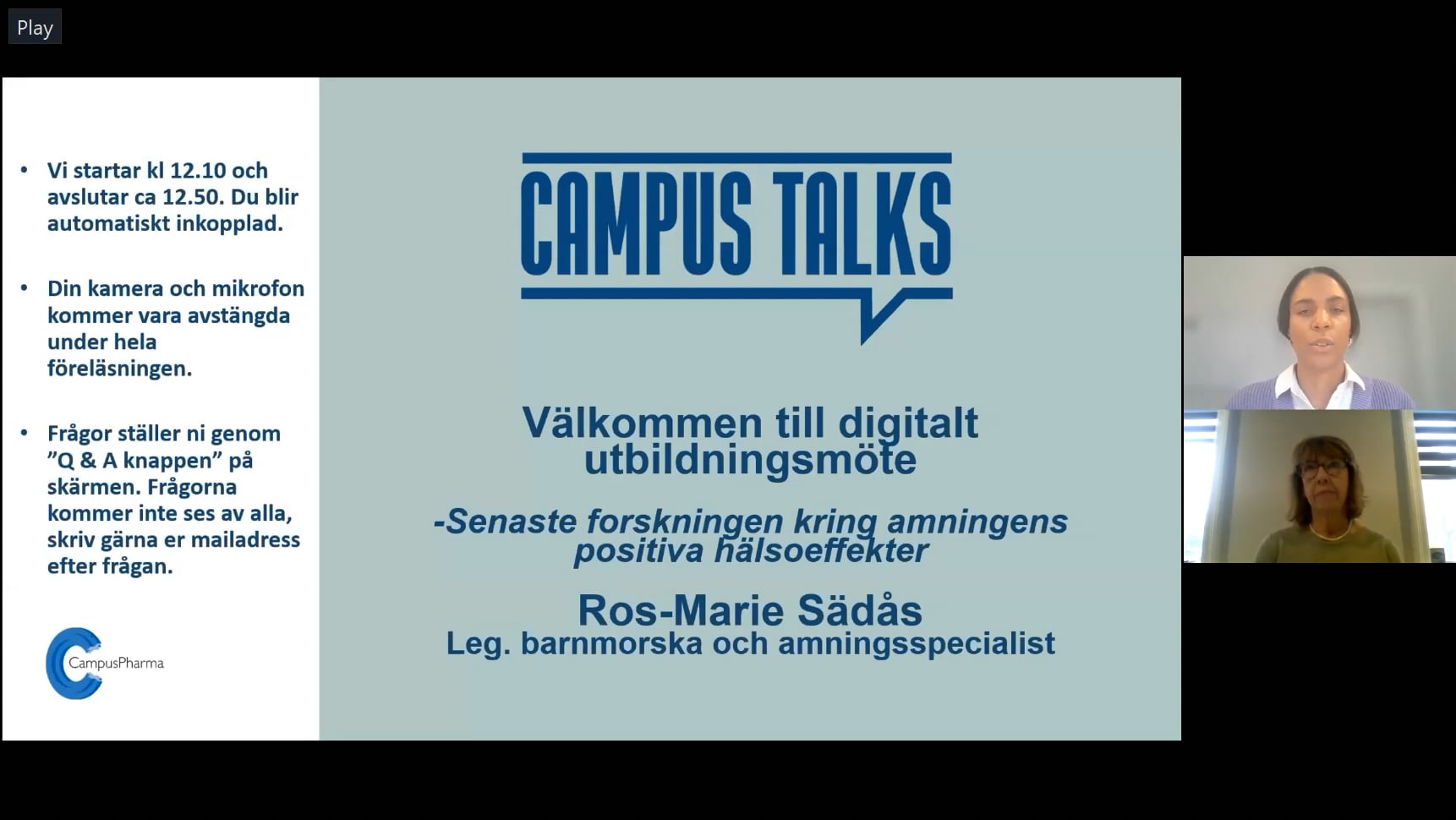 Campus Talks: Senaste forskningen kring amningens positiva ...