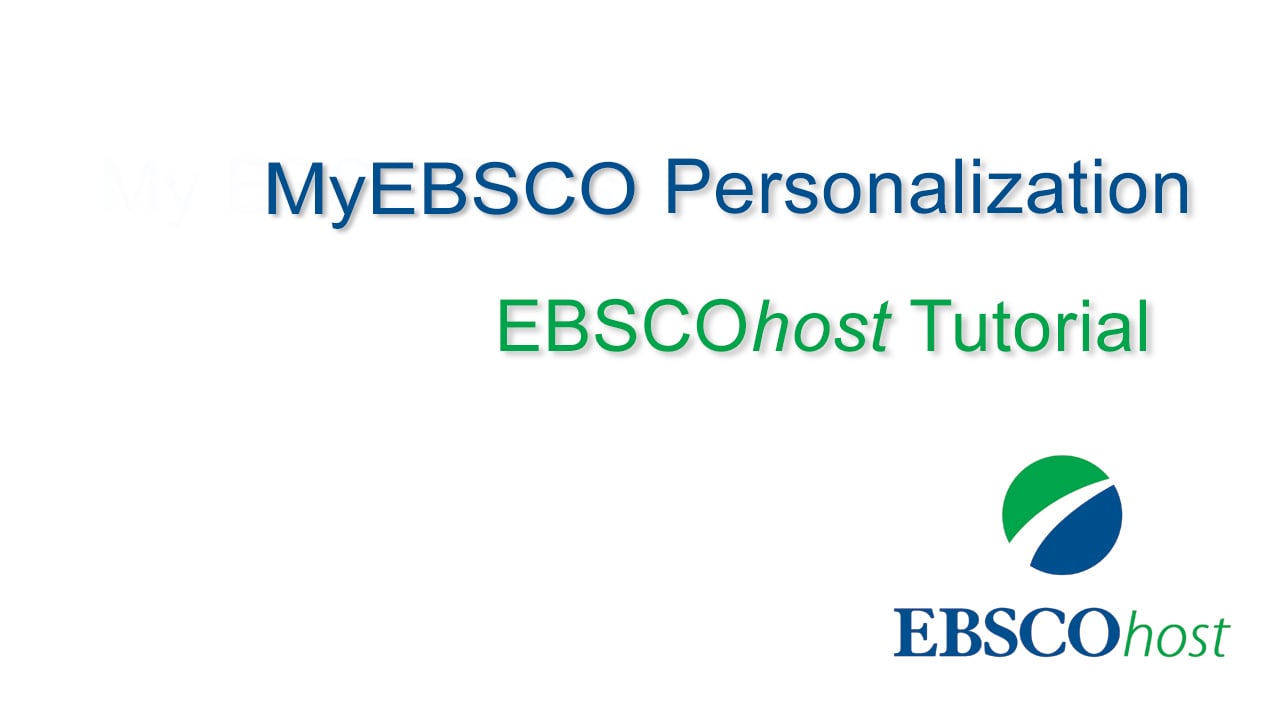 EBSCO Connect Tutorials - MyEBSCO Folder - Tutorial on Vimeo