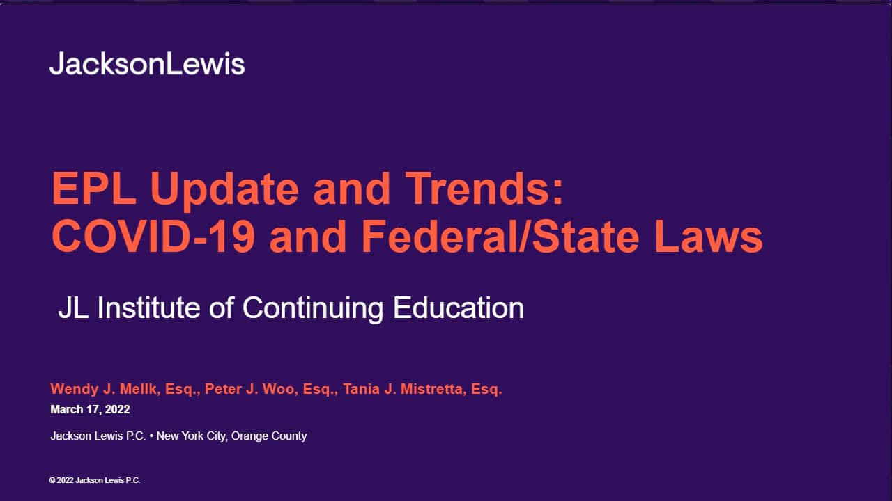 EPL Quarterly: COVID-19 and State/Federal Laws on Vimeo