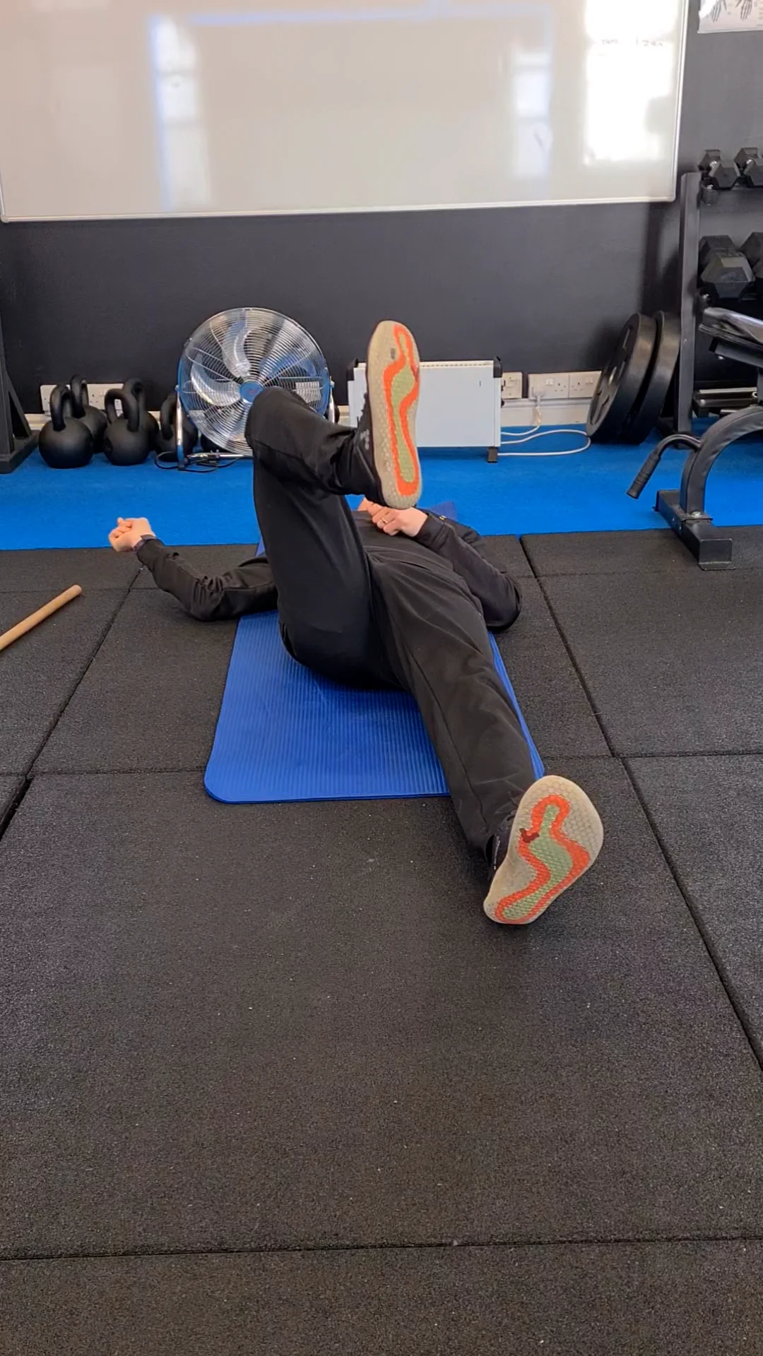 Dowel Rod Assisted Hip External Rotation with Iso Hold on Vimeo