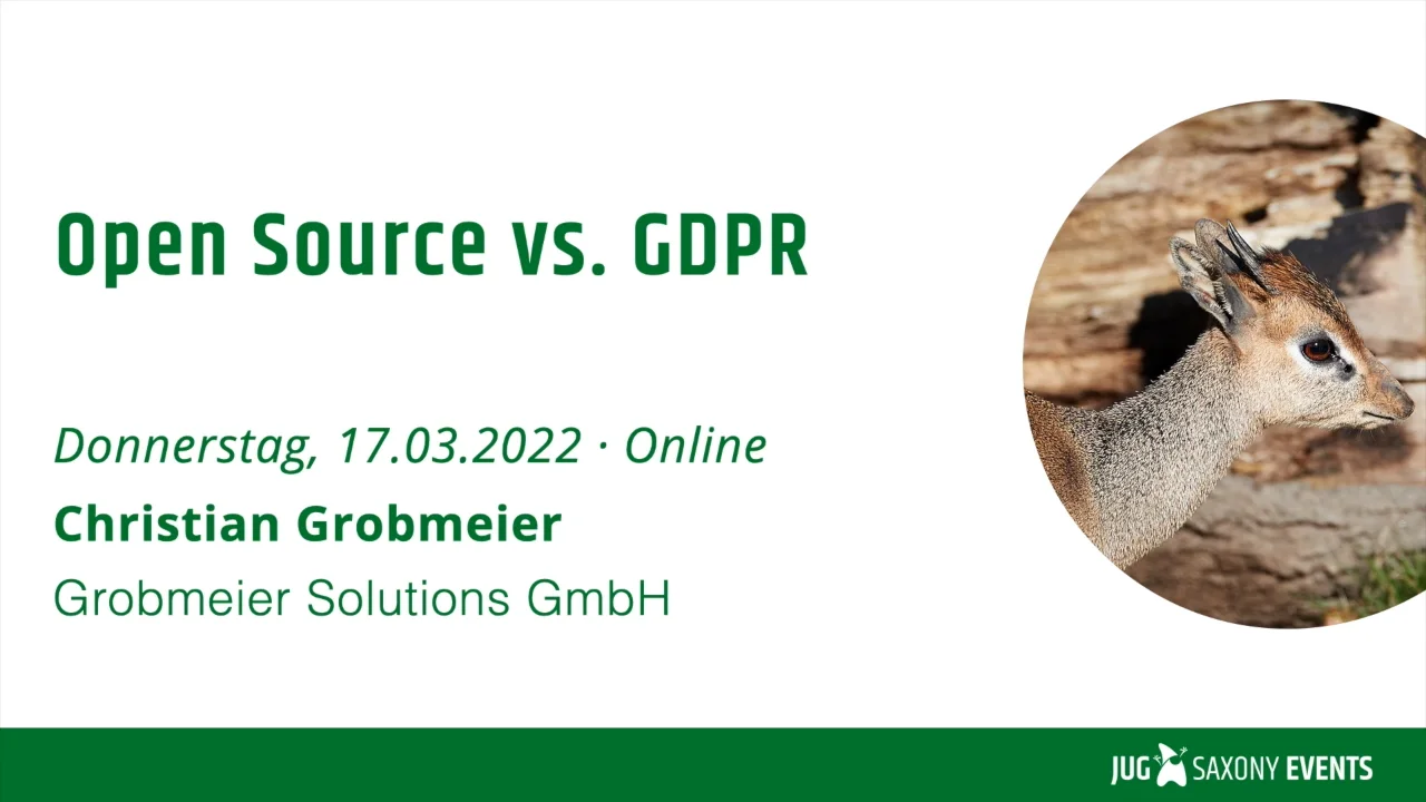 143. „Open Source vs. GDPR“ - Christian Grobmeier - JUG Saxony Treffen on Vimeo