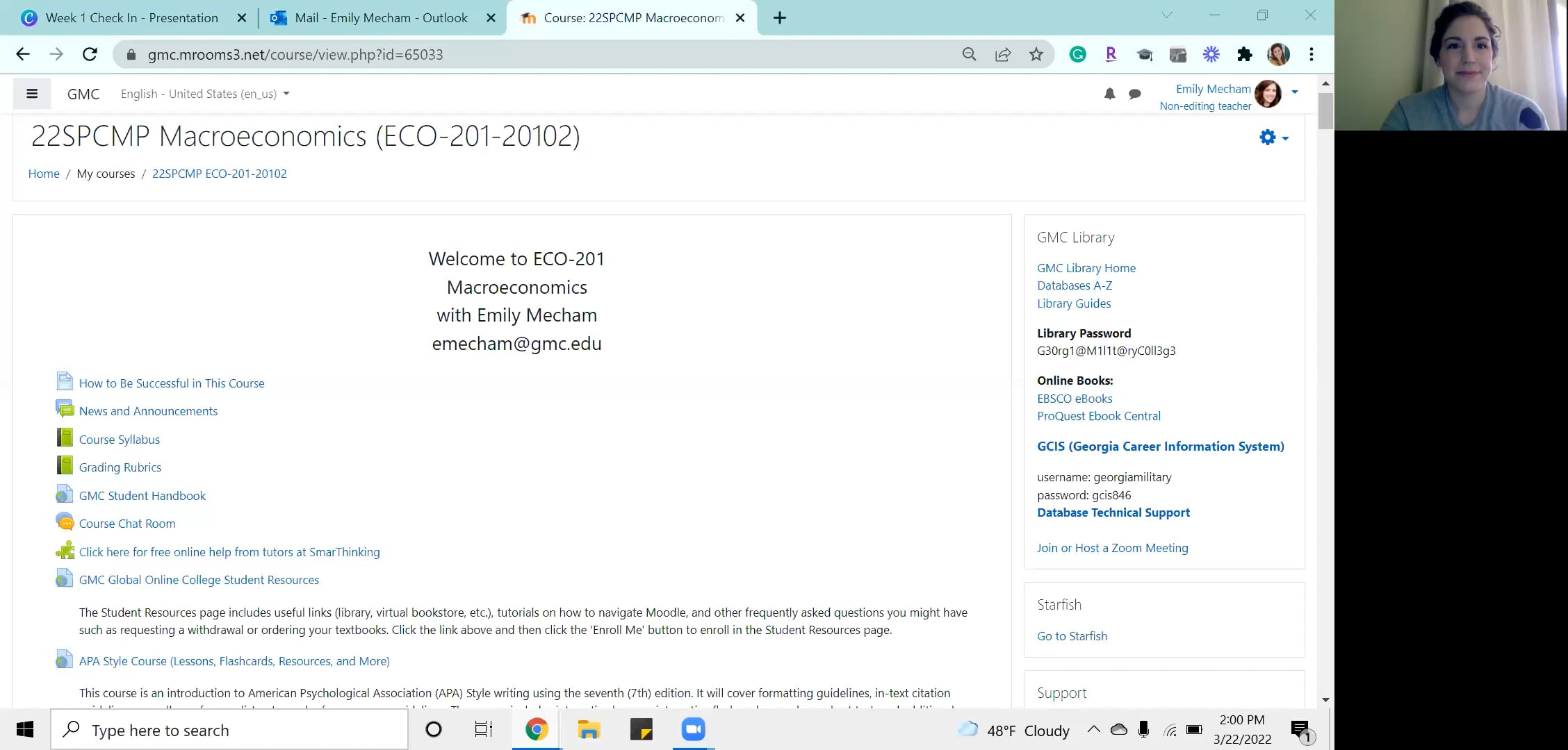 Week 1 Zoom Check In on Vimeo