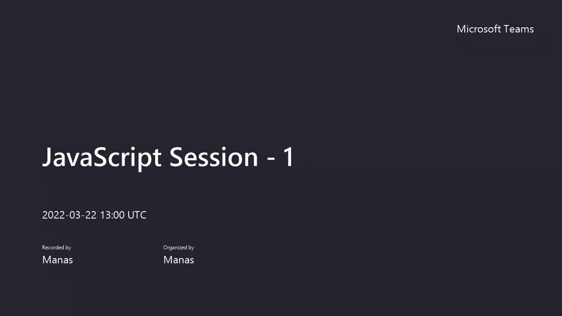 JavaScript Session - 1-20220322-Recording on Vimeo