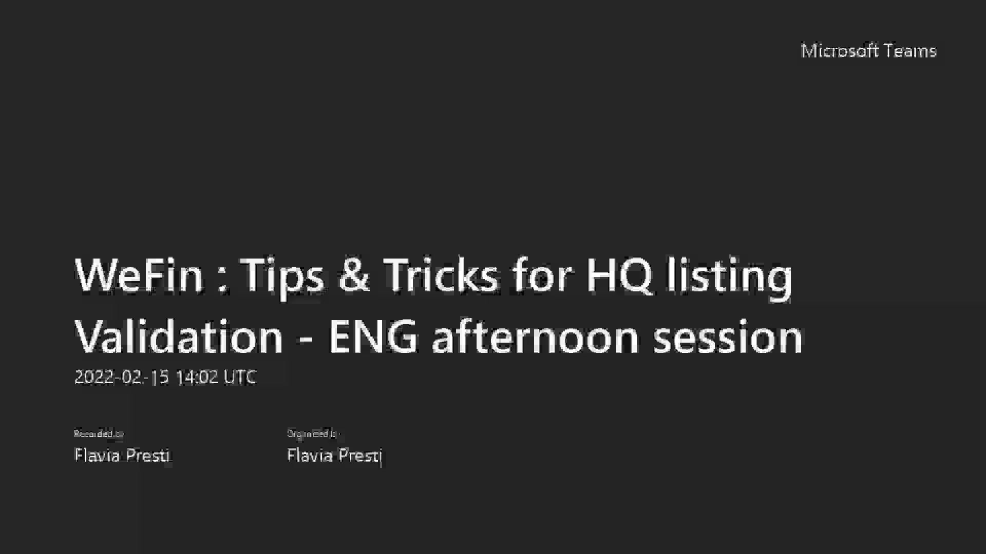 WeFin _ Tips & Tricks for HQ listing Validation - ENG afternoon session ...