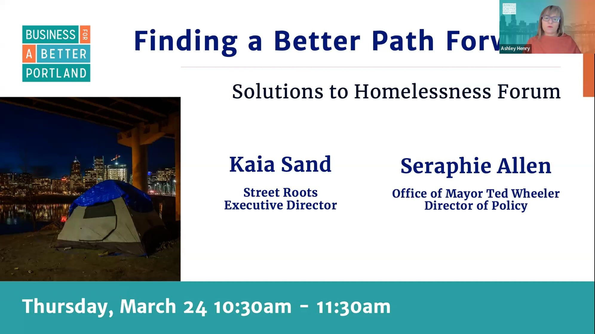 Finding a Better Path Forward: Solutions to Homelessness Forum with ...
