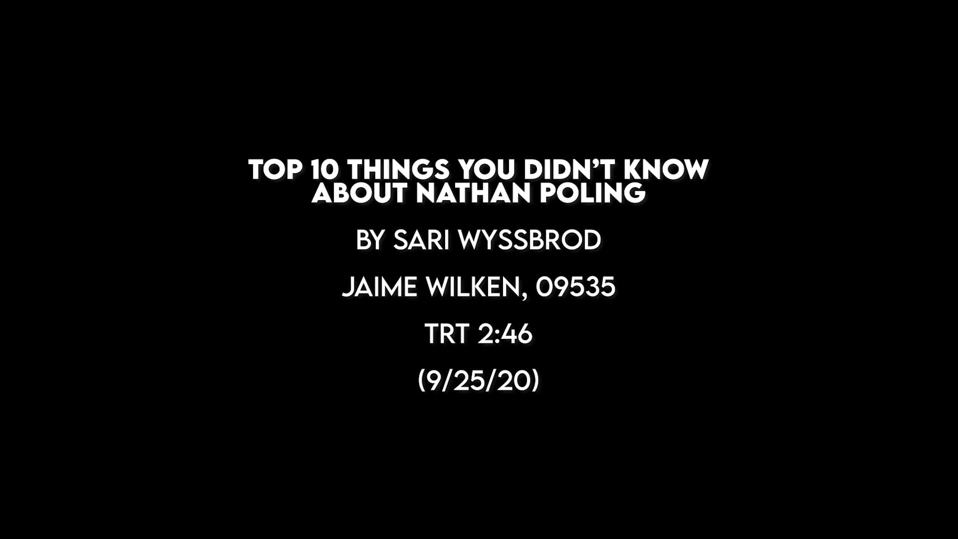 Nathan Poling by Sari Wyssbrod on Vimeo