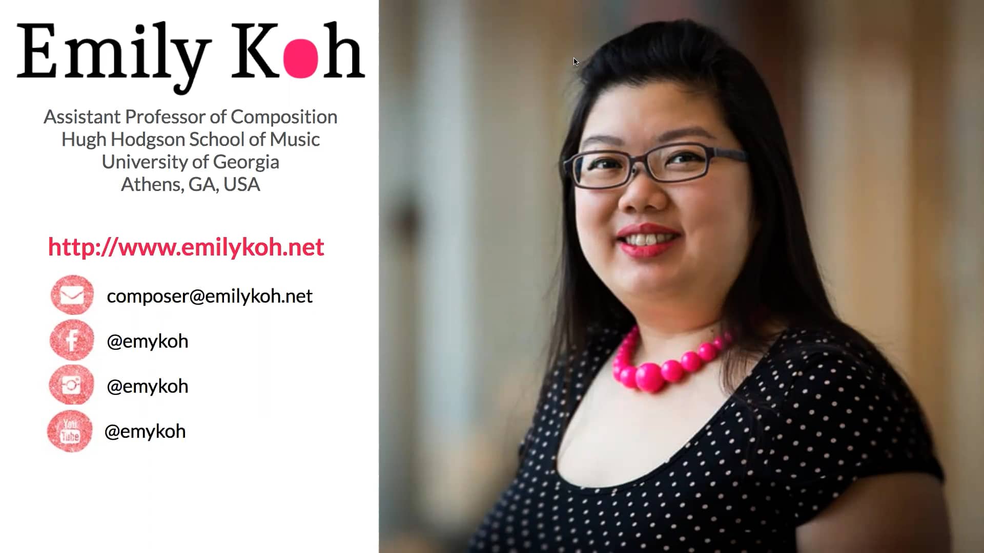 Emily Koh artist talk on Vimeo