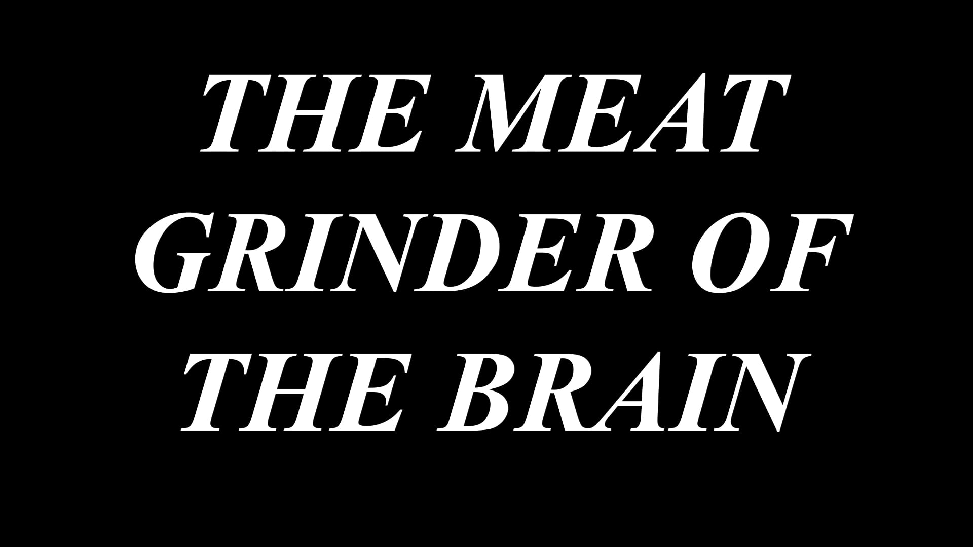THE MEAT GRINDER OF THE BRAIN. on Vimeo