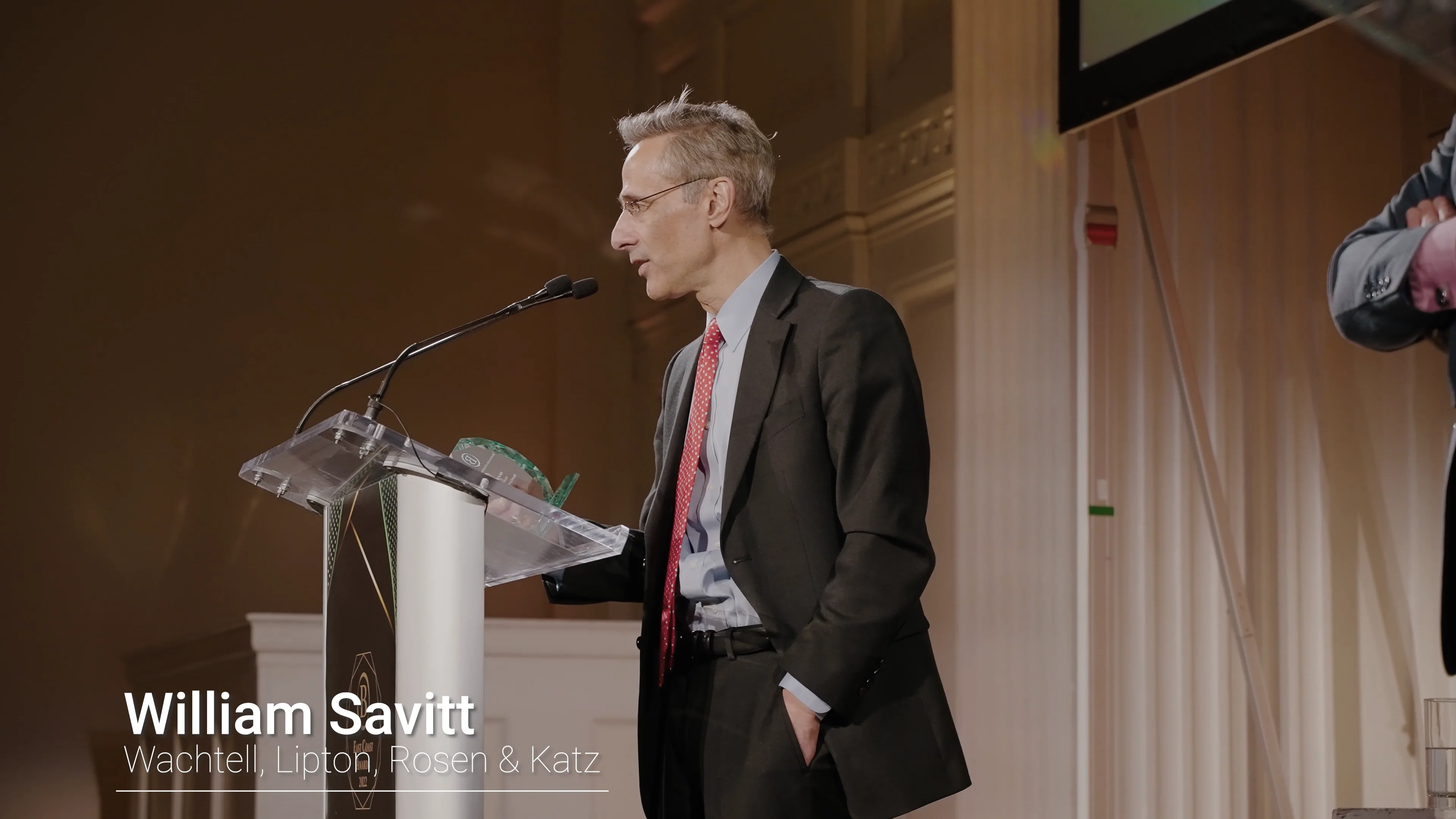 William Savitt - Hall of Fame, Benchmark East Coast Awards 2022 on Vimeo
