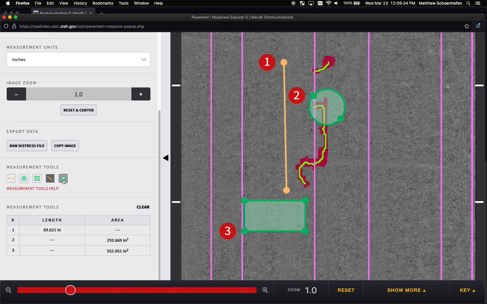 Pavement Viewer - Polygon Measurements on Vimeo