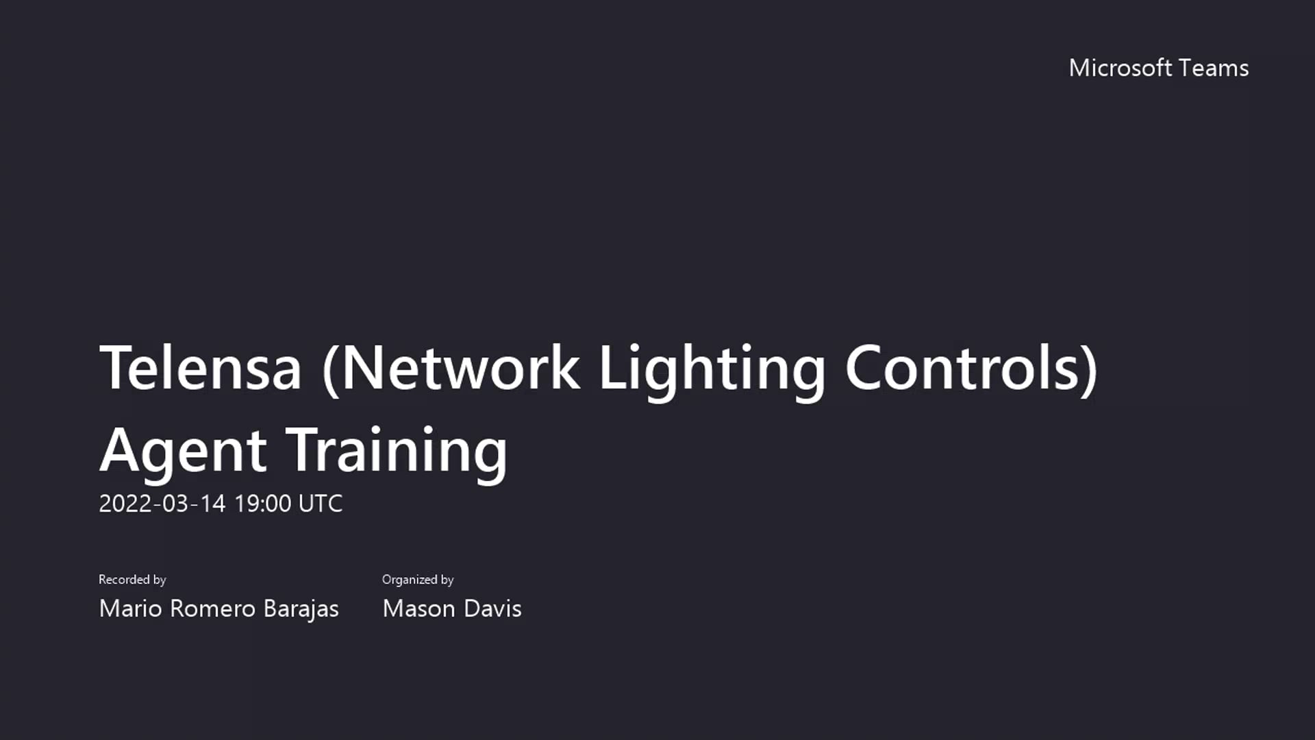 Telensa (Network Lighting Controls) Agent Training on Vimeo