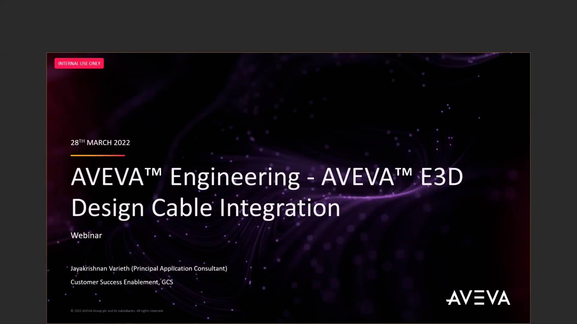 AVEVA™ Engineering - AVEVA™ E3D Design Cable Integration on Vimeo