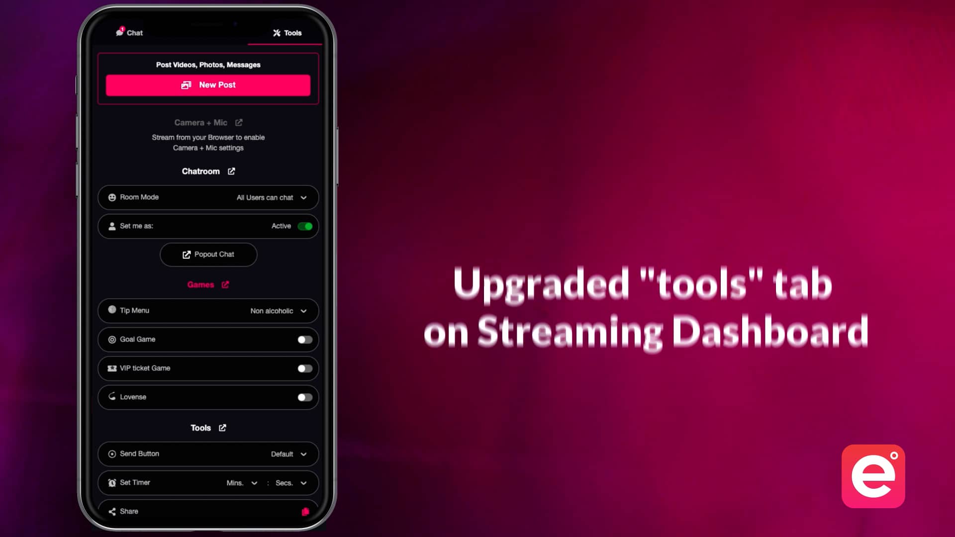 eplay - Upgraded tools tab on Streaming Dashboard - BLOG on Vimeo