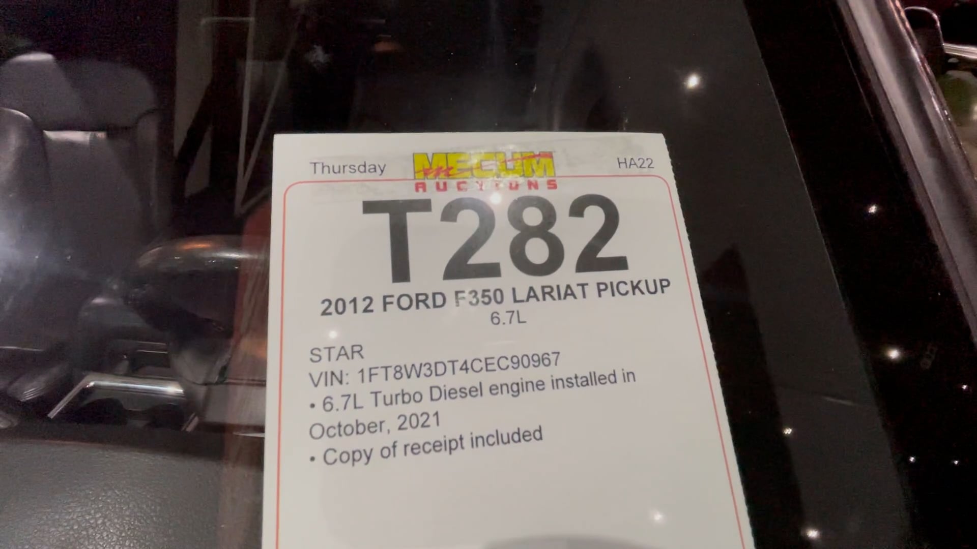 2012 Ford F350 Lariat Pickup | T282 | Houston 2022