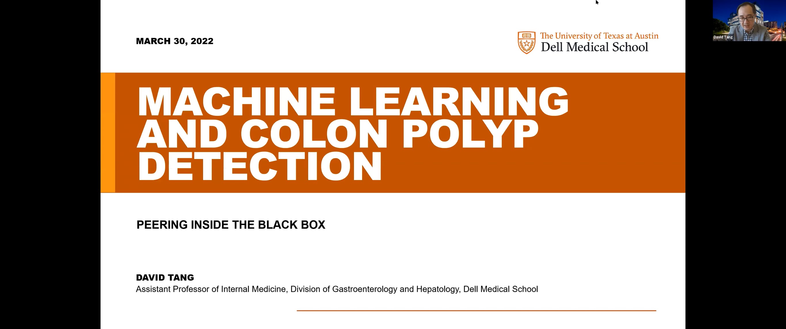 Internal Medicine Grand Rounds— David Tang, MD