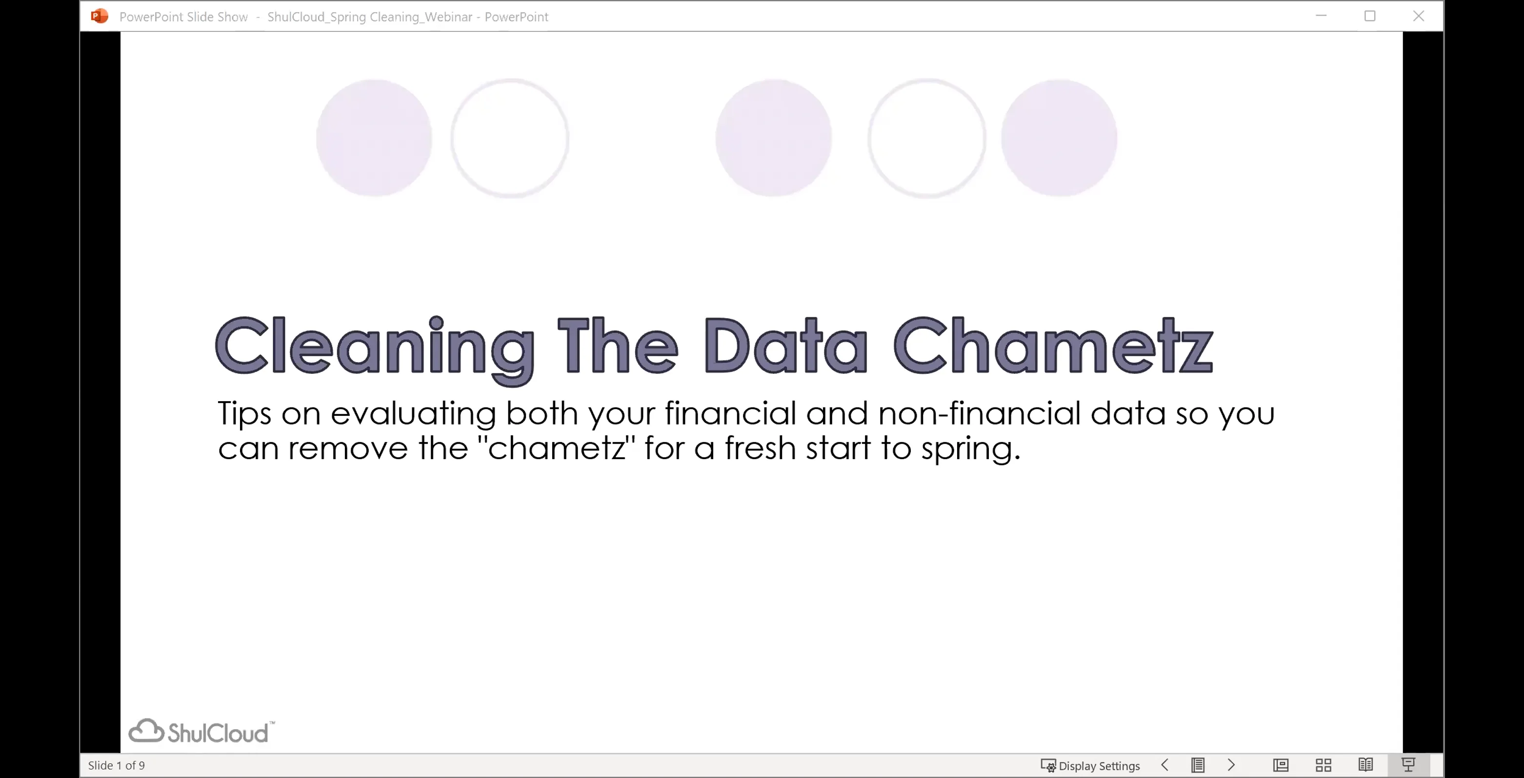 Webinar - Cleaning the Data Chametz on Vimeo