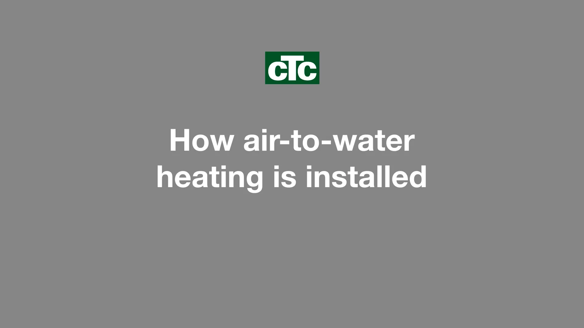 CTC: How air-to-water heating is installed - EN on Vimeo