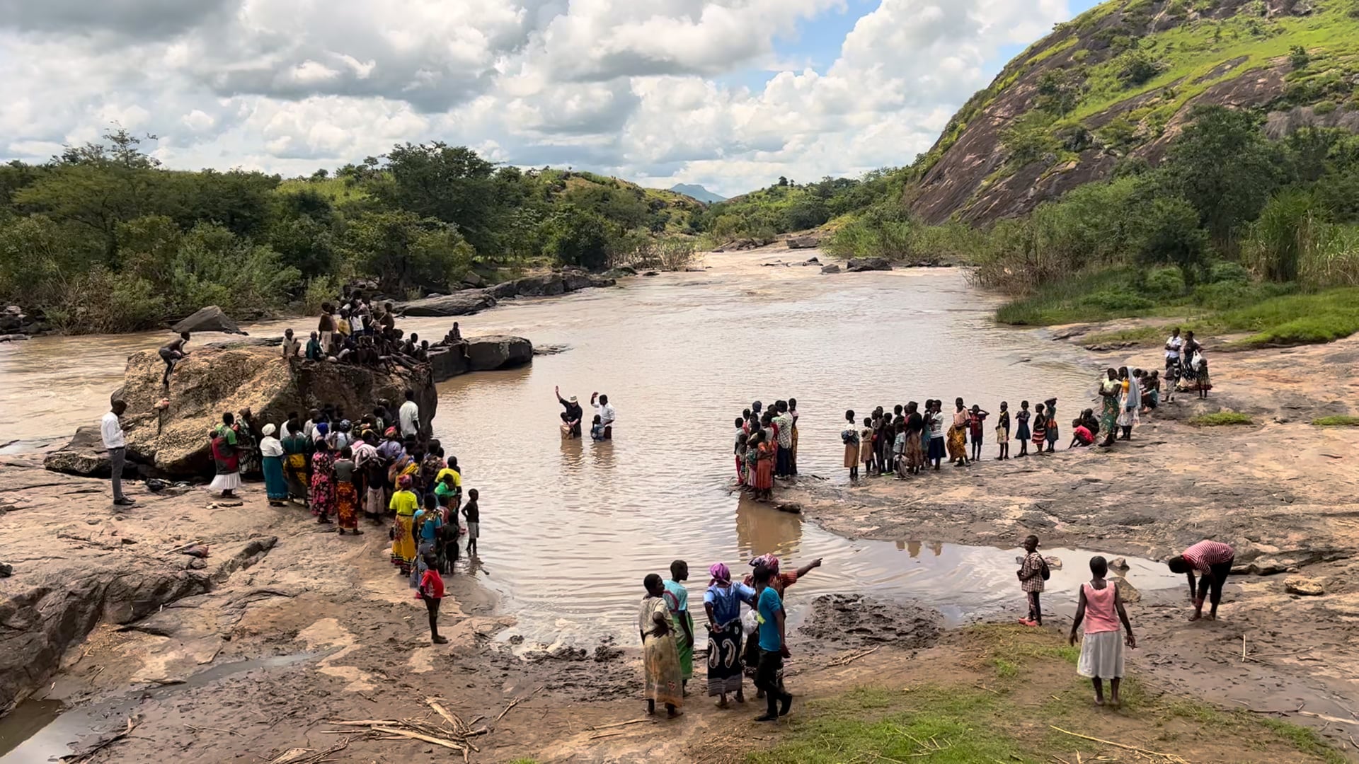 Baptism in the Linthipe River in Malawi. on Vimeo