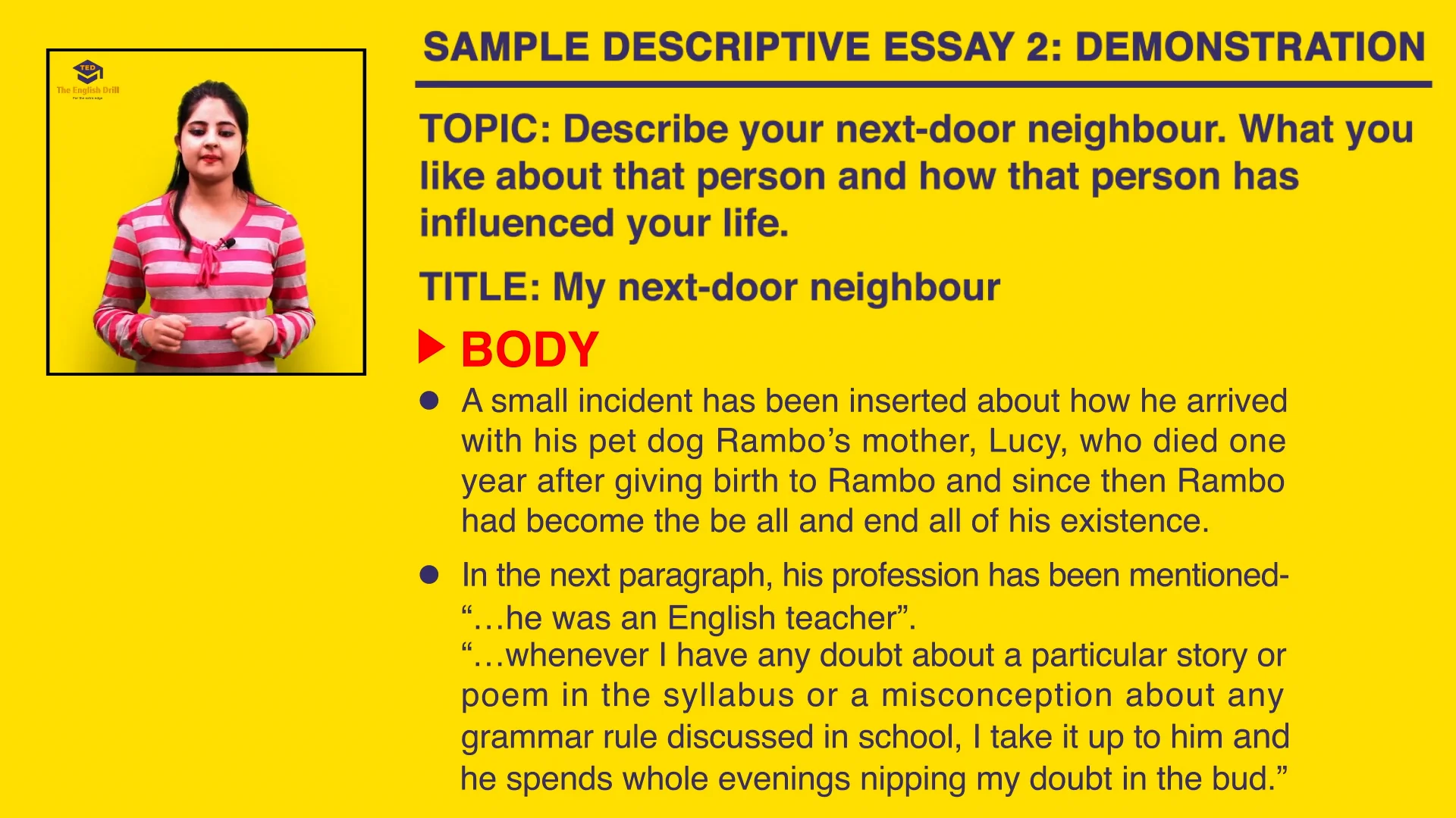 Sample Descriptive Essay 2 Demonstration.mp4 on Vimeo