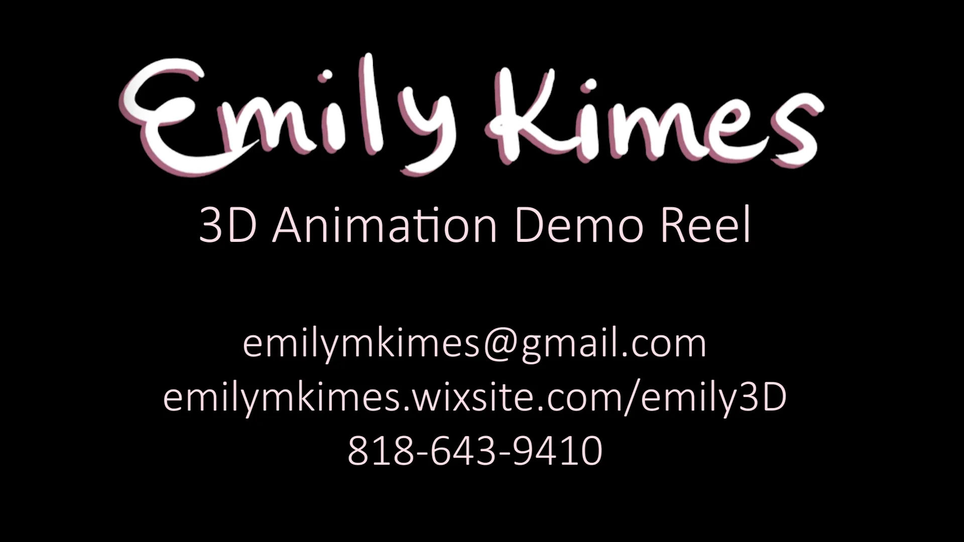 Emily Kimes 3D Animation Demo Reel on Vimeo