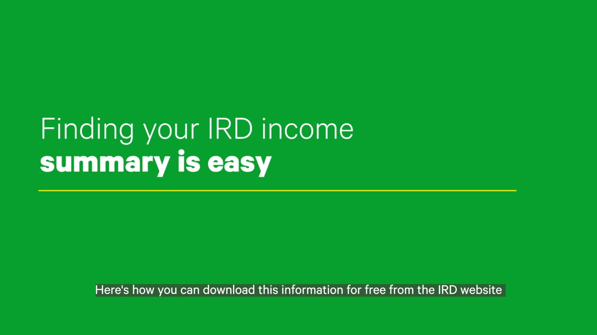 Finding your IRD income summary - English