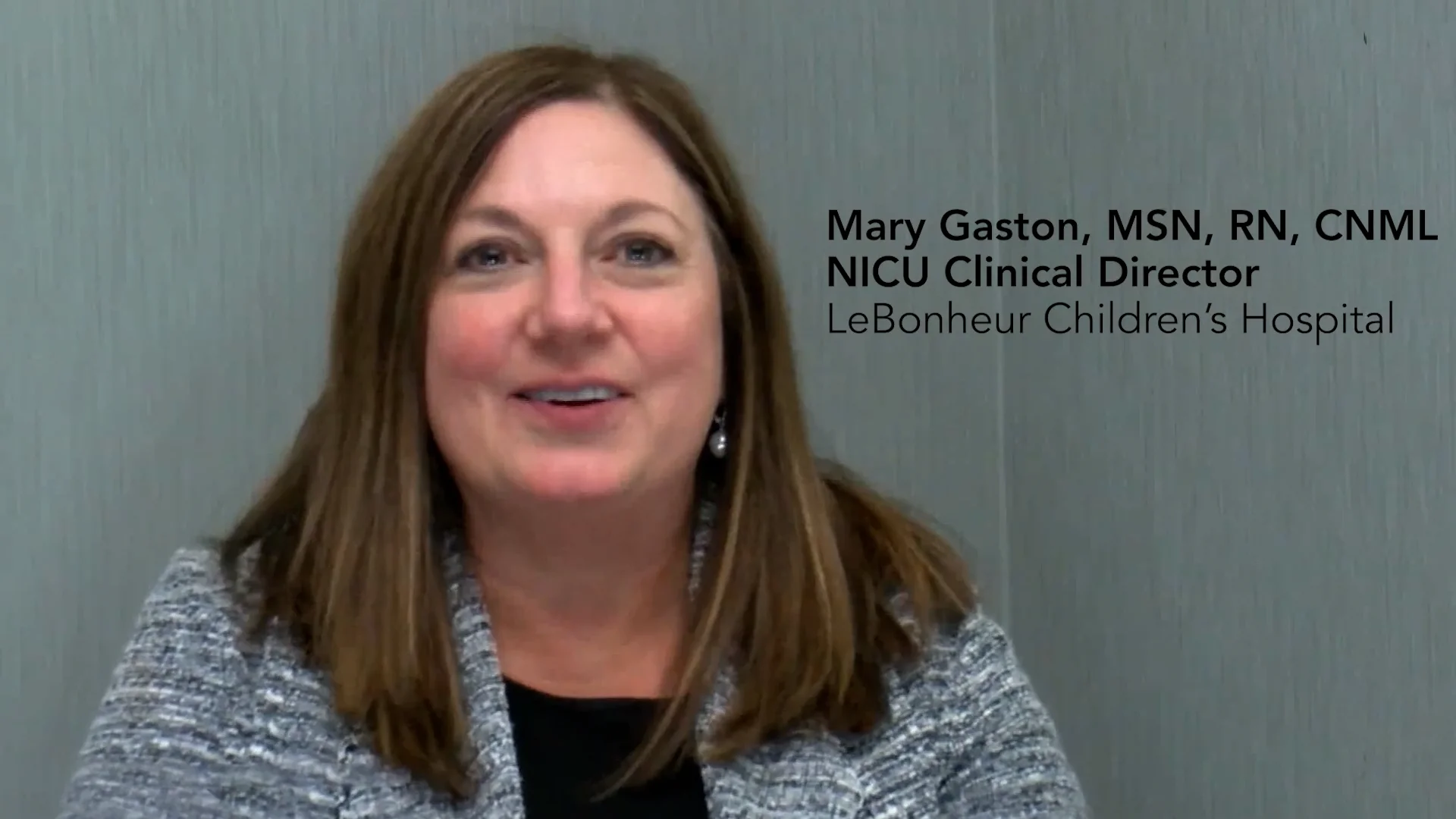 Mary Gaston MSN, RN, CNML at LeBonheur Children's Hospital on Vimeo
