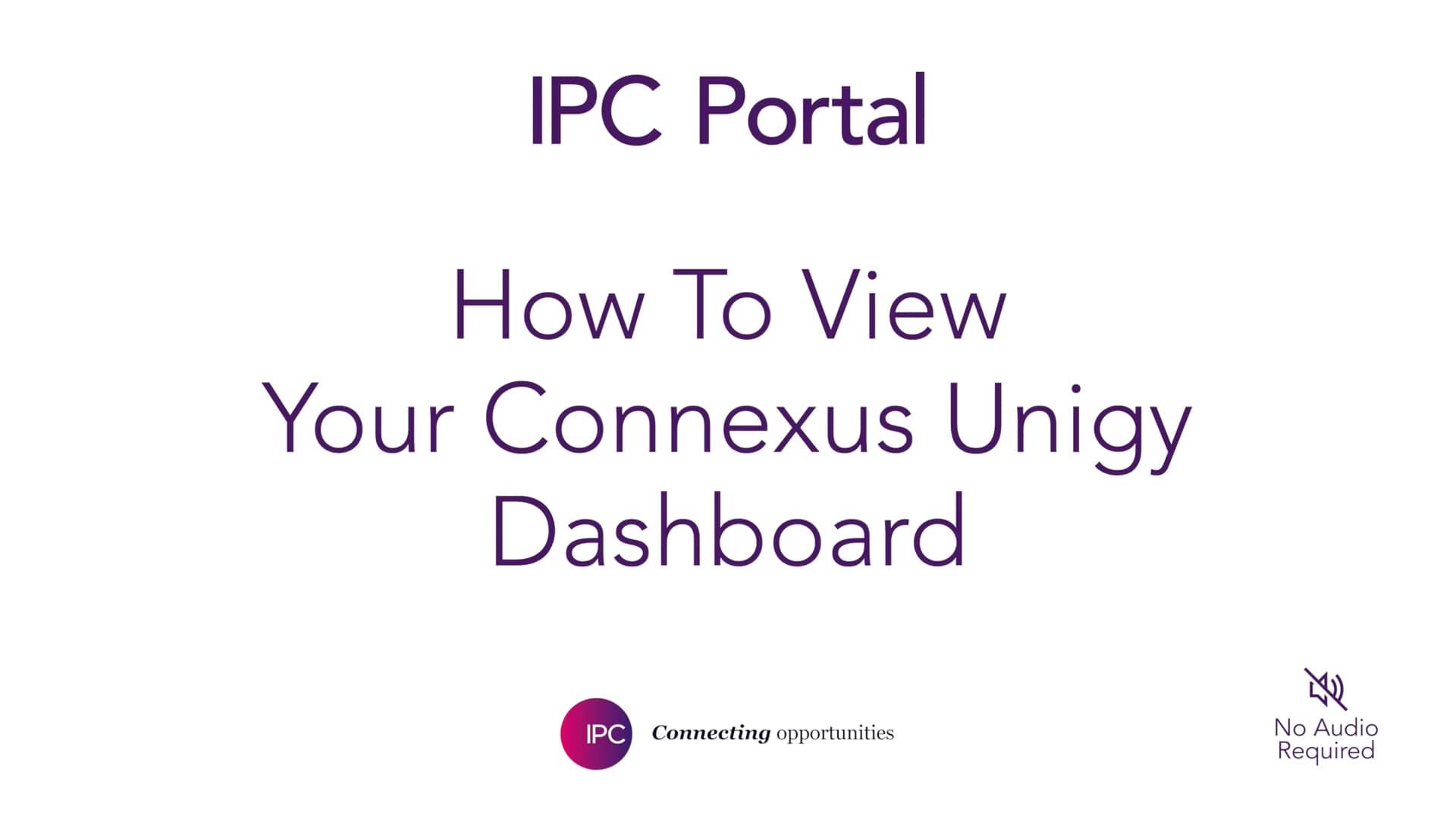 IPC Portal - View Your CNXU Dashboard on Vimeo