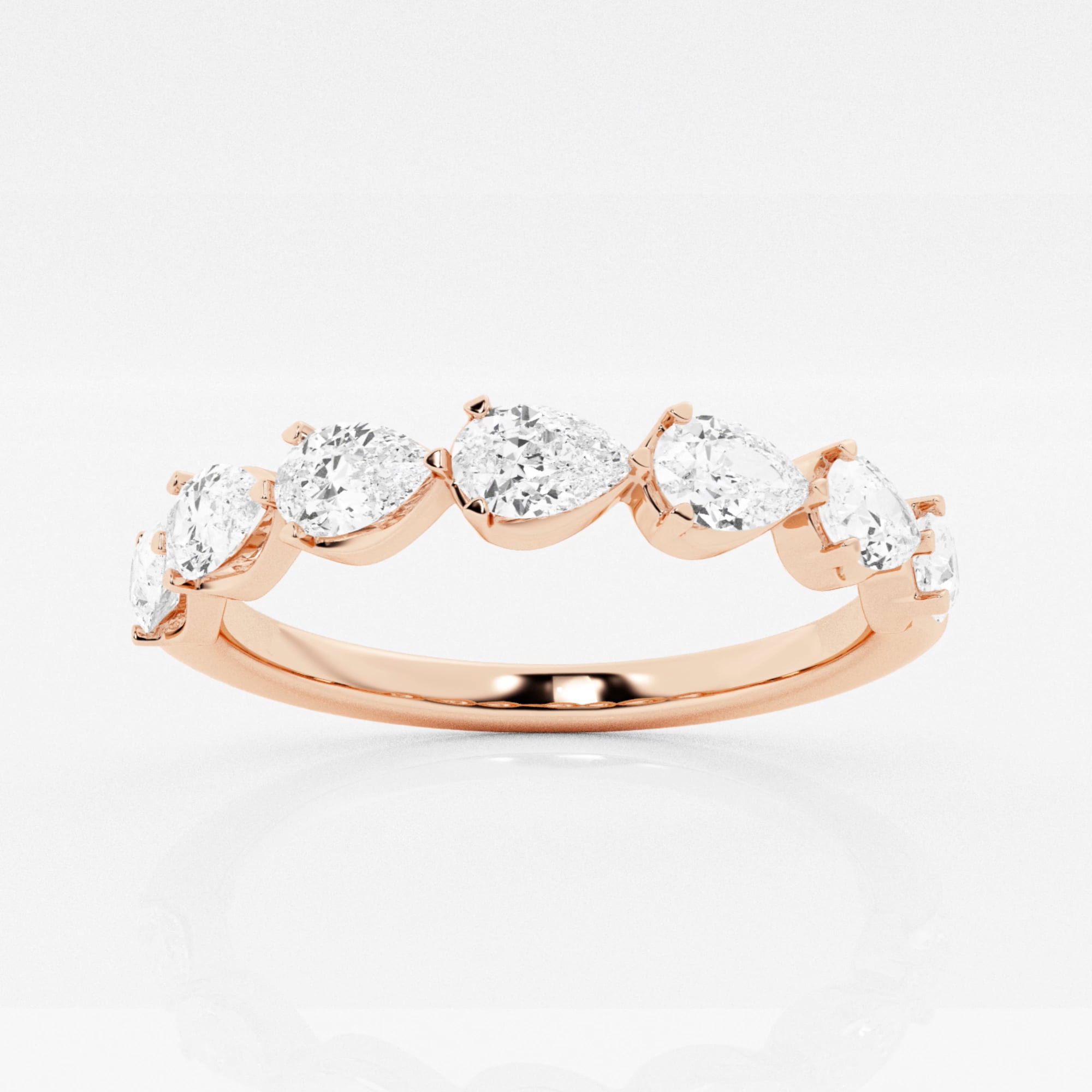 1 ctw Pear Lab Grown Diamond Floating Anniversary Band - Grownbrilliance