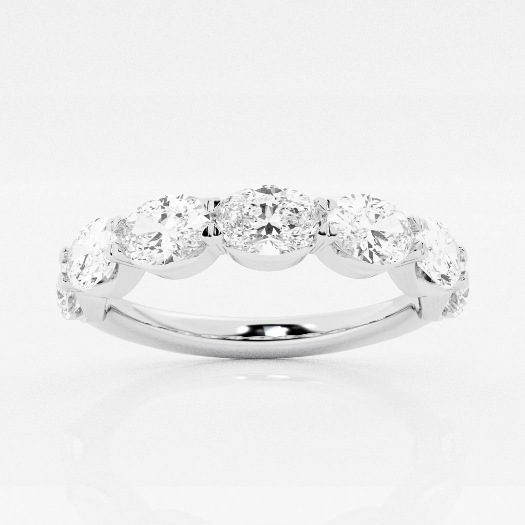 2 ctw Oval Lab Grown Diamond East-West Anniversary Band - Grownbrilliance