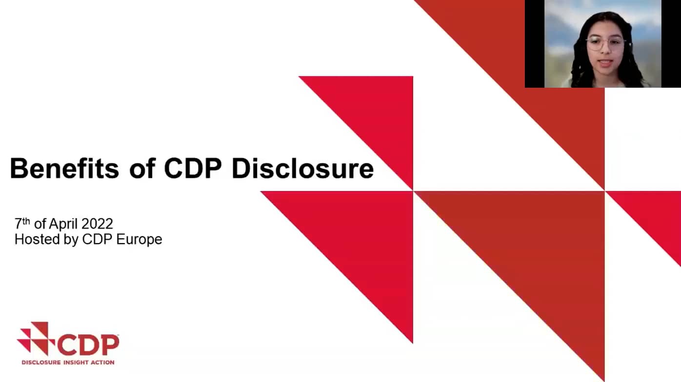 Benefits of CDP Disclosure 2022 on Vimeo
