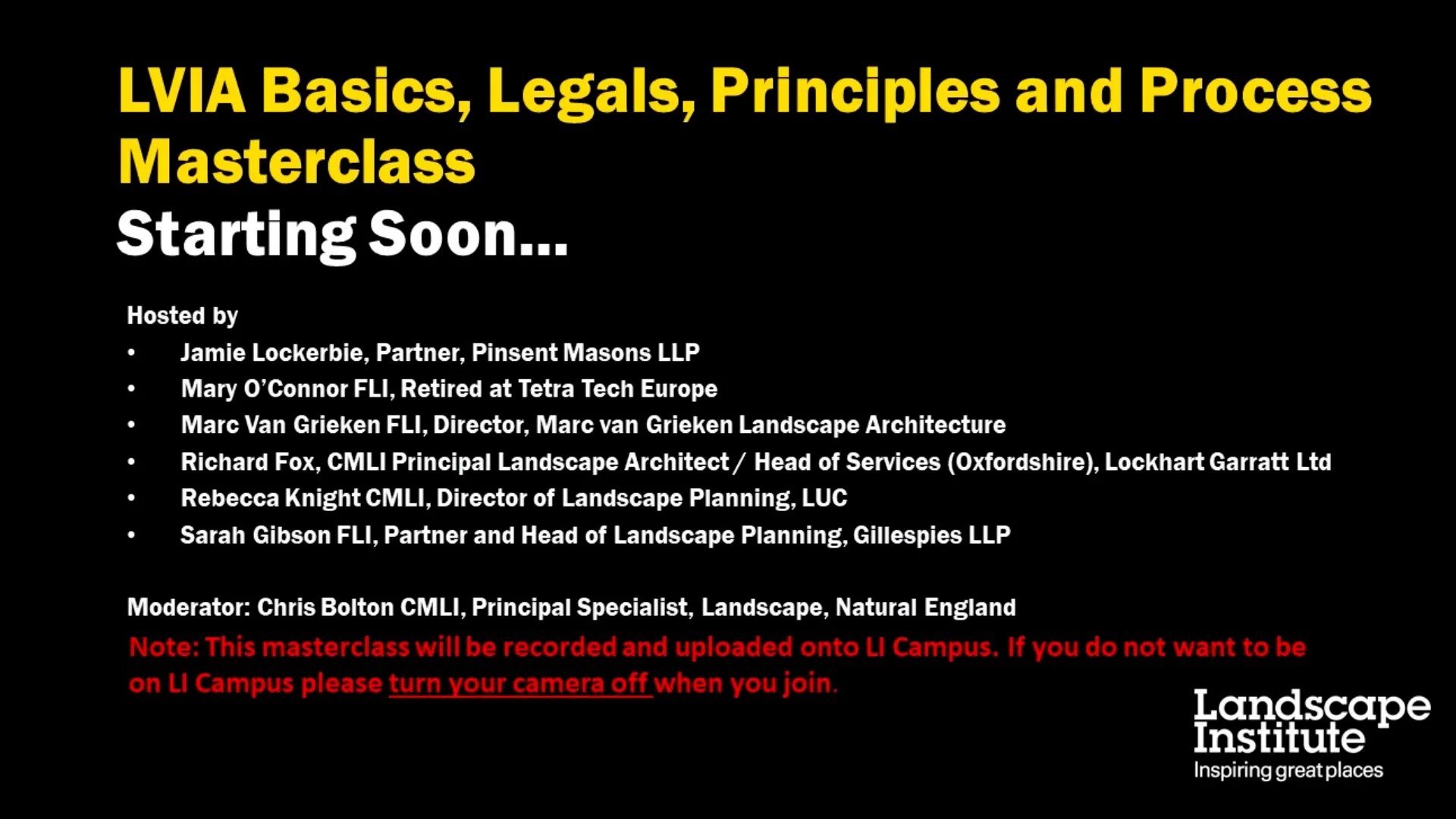 li masterclass lvia, 'raising the bar’ improving standards in the ...