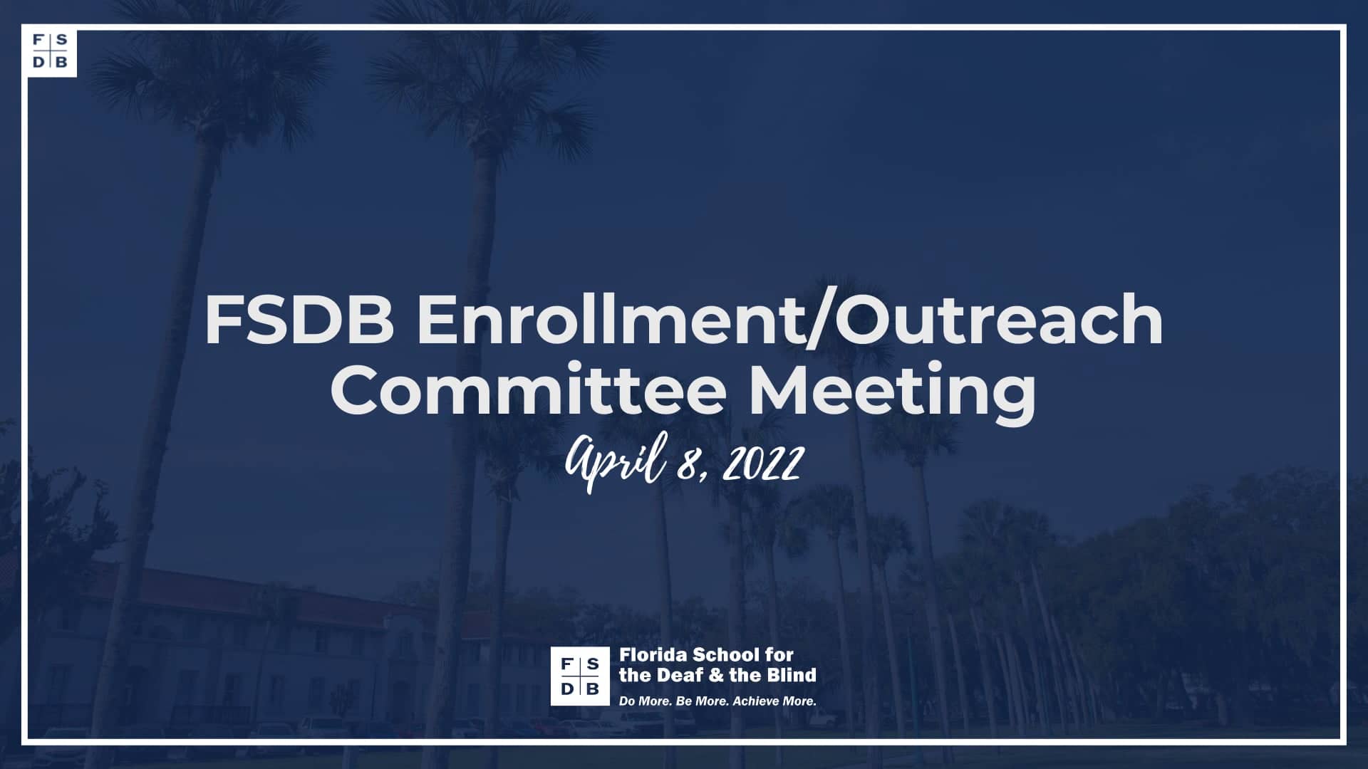FSDB Board of Trustees Meeting - April 8, 2022 on Vimeo