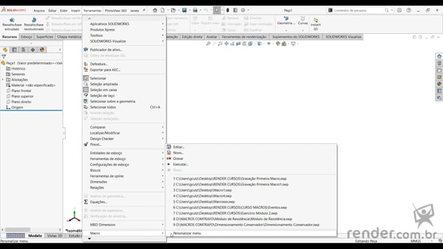 Curso SolidWorks Macros Fundamentos | Render Cursos Online