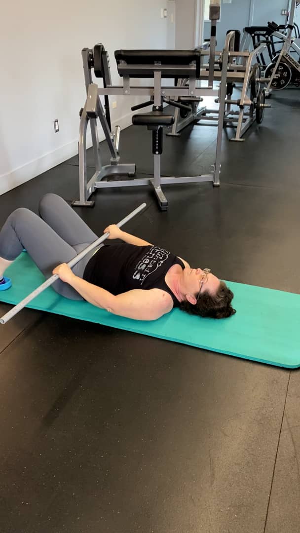 Supine Shoulder Flexion AAROM with dowel on Vimeo