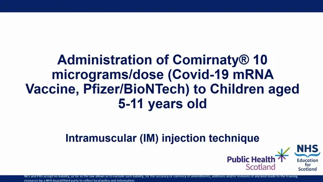 Administration of Comirnaty 10 micrograms/dose (COVID-19 mRNA vaccine ...