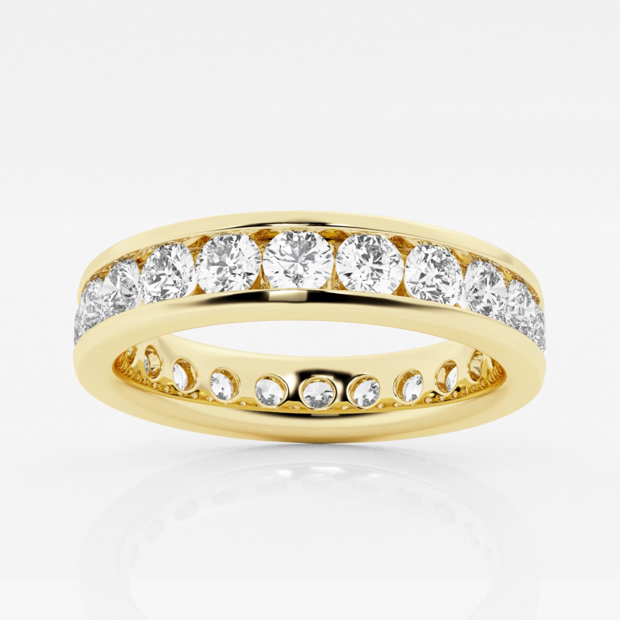 2 ctw Round Lab Grown Diamond Channel Set Eternity Band - 4.1mm Width ...