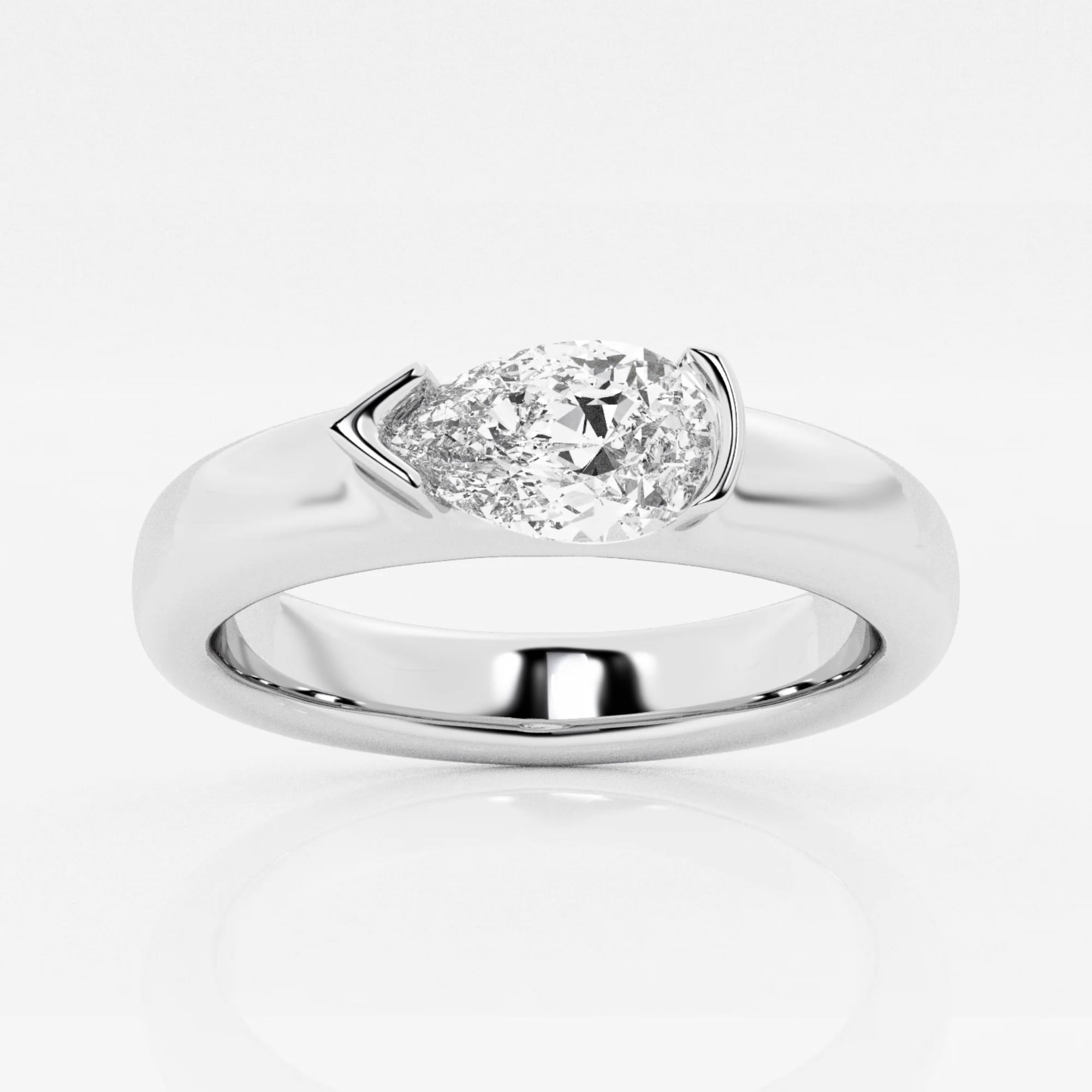 näas 1 ctw Pear Lab Grown Diamond East-West Stackable Ring ...