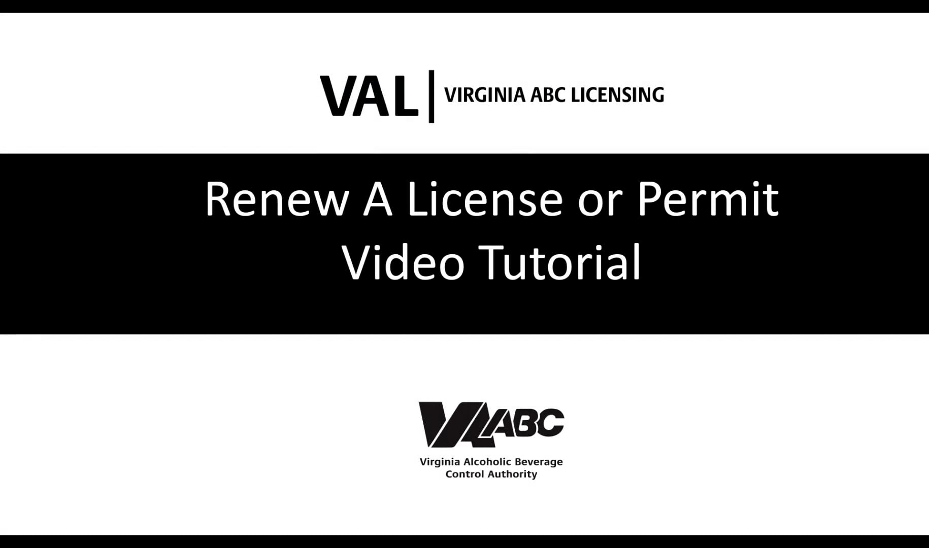 Virginia ABC's VAL System: Renew A License or Permit on Vimeo