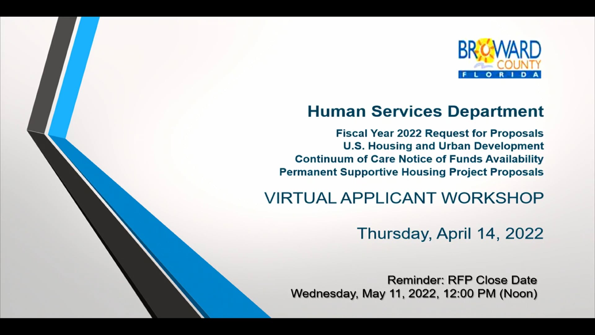 Applicant Workshop for the Fiscal Year 2022 Request for Proposals - HUD ...