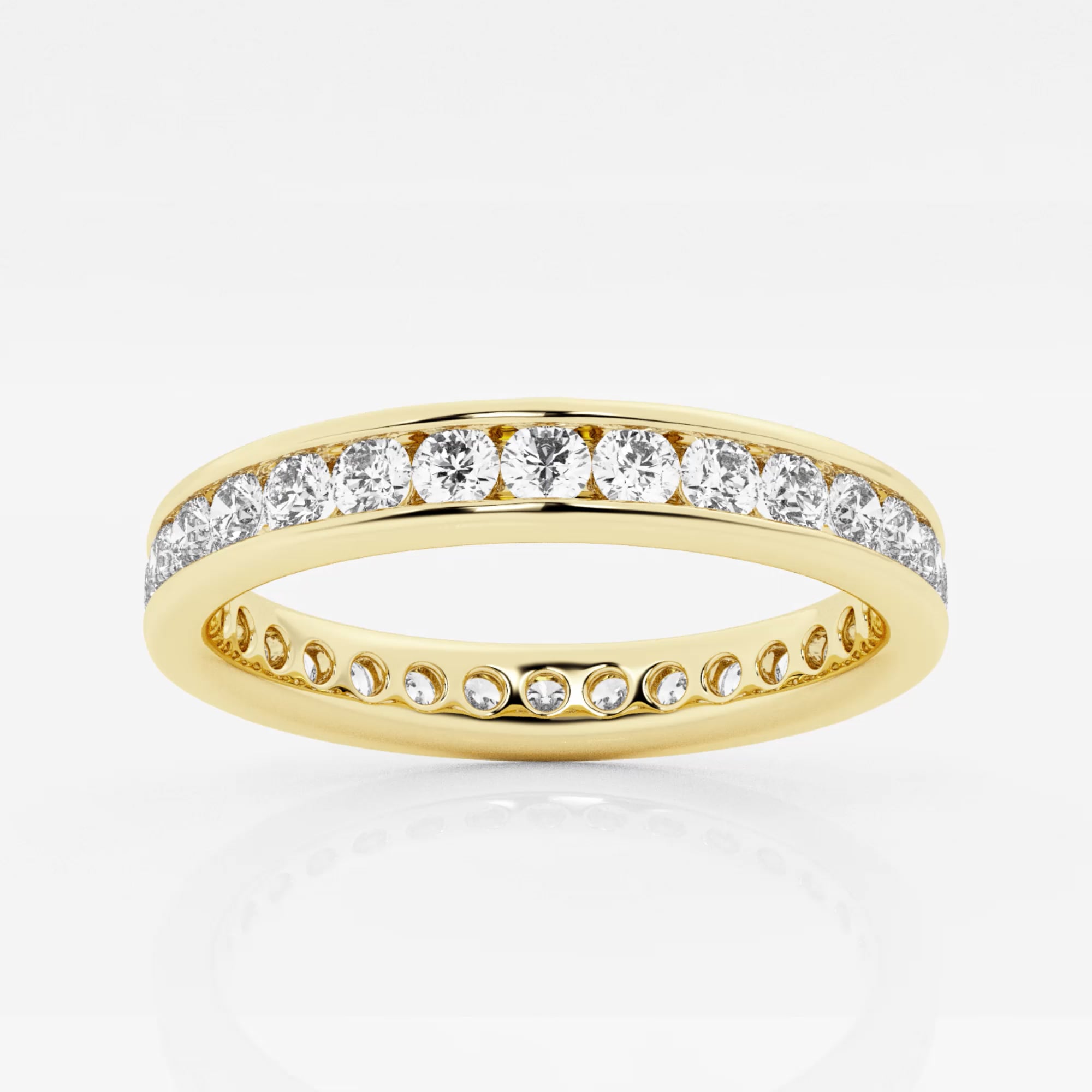 1 ctw Round Lab Grown Diamond Channel Set Eternity Band - 3mm Width ...