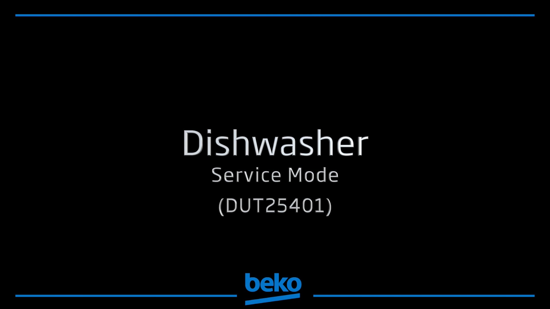 Beko Technical Training Videos - Dishwashers - Service Mode (DUT25401 ...