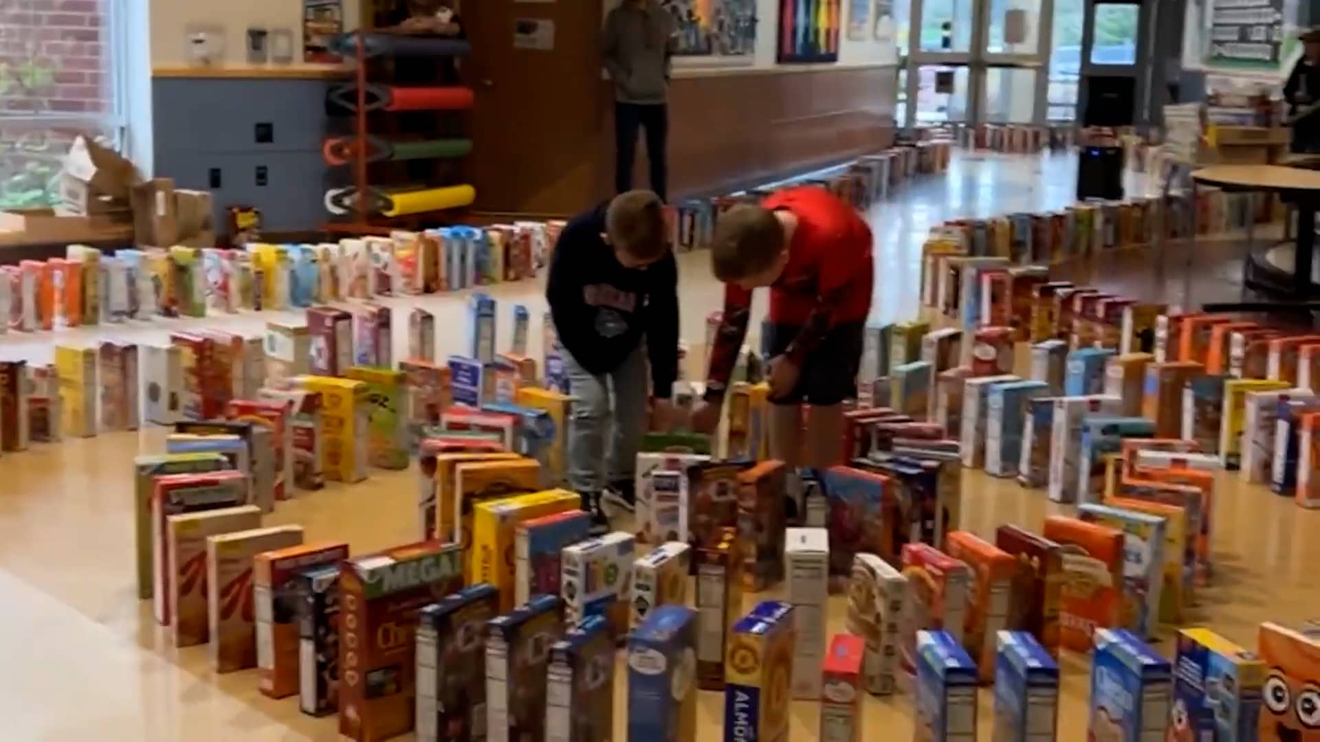 Donald Eismann Elementary sets off record domino chain with 5,000 boxes ...