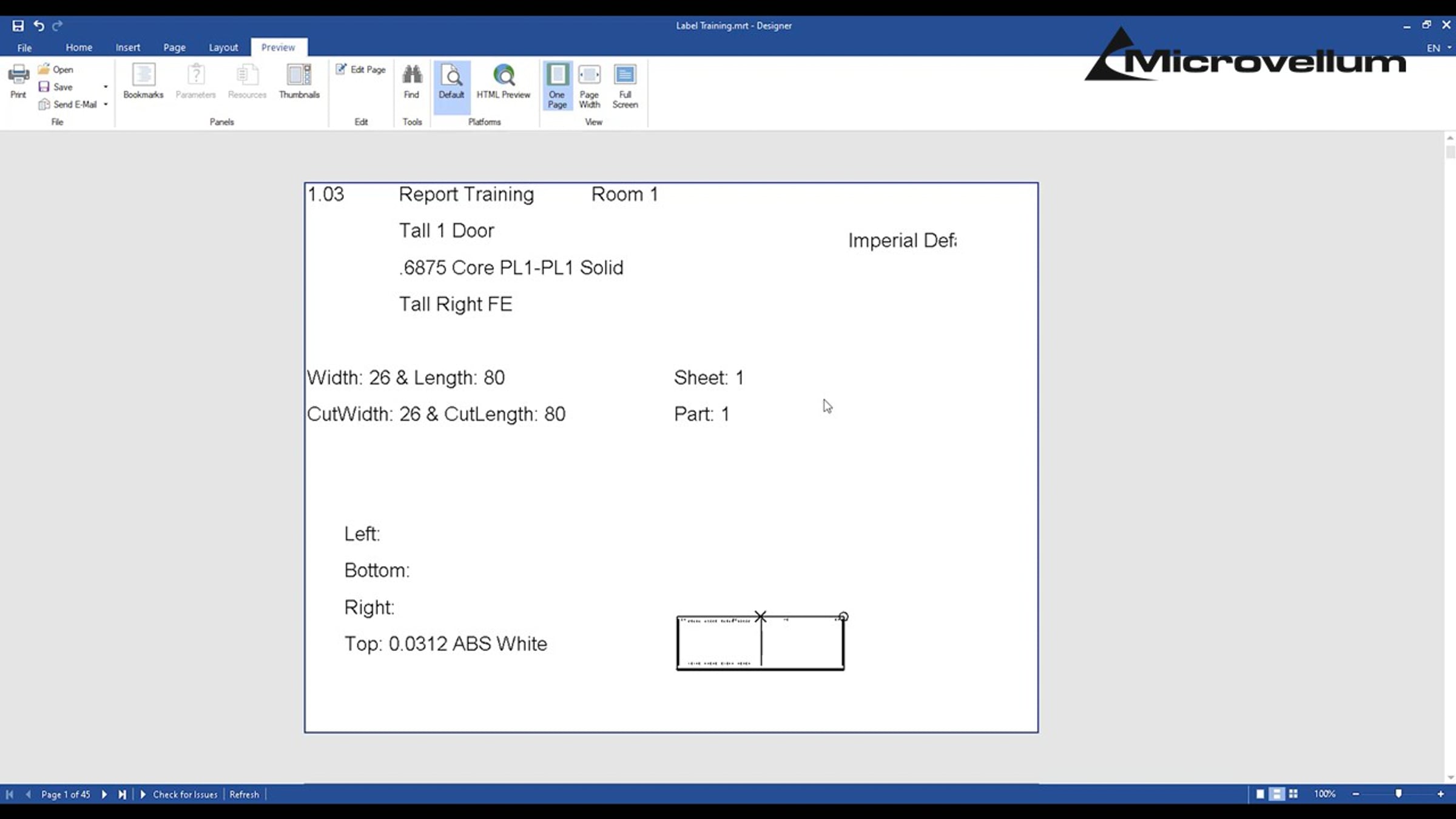 Master Class: Reports Level 1: Part 5 - Creating a Part Label