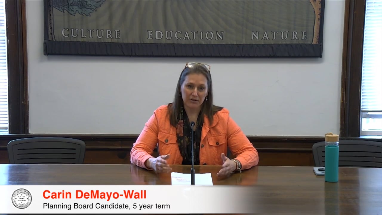 Meet the Candidate - Carin DeMayo-Wall, Planning Board on Vimeo