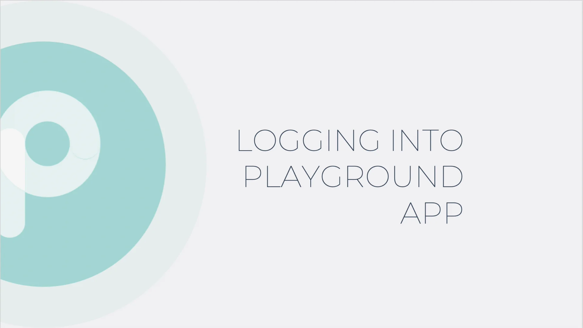 Logging into Playground App on Vimeo